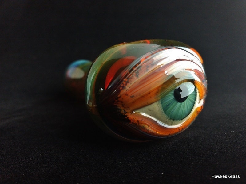 Glass Eye Pipe (Encased Amber) - SECOND, Glass Pipe, Glass Smoking Pipe ...