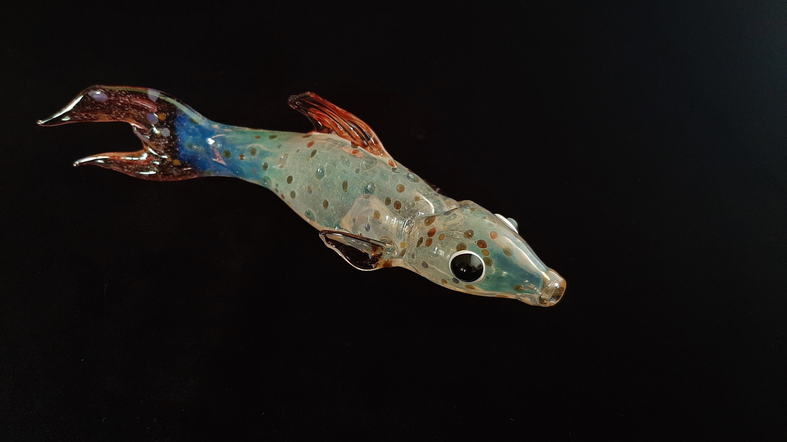Glass Fish Pipe | Color Changing | Unique Sculpted Glass Art ...