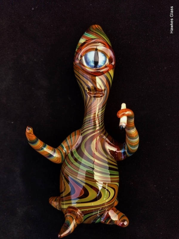 Glass Alien Pipe -Clearance- (Fumed Amber)