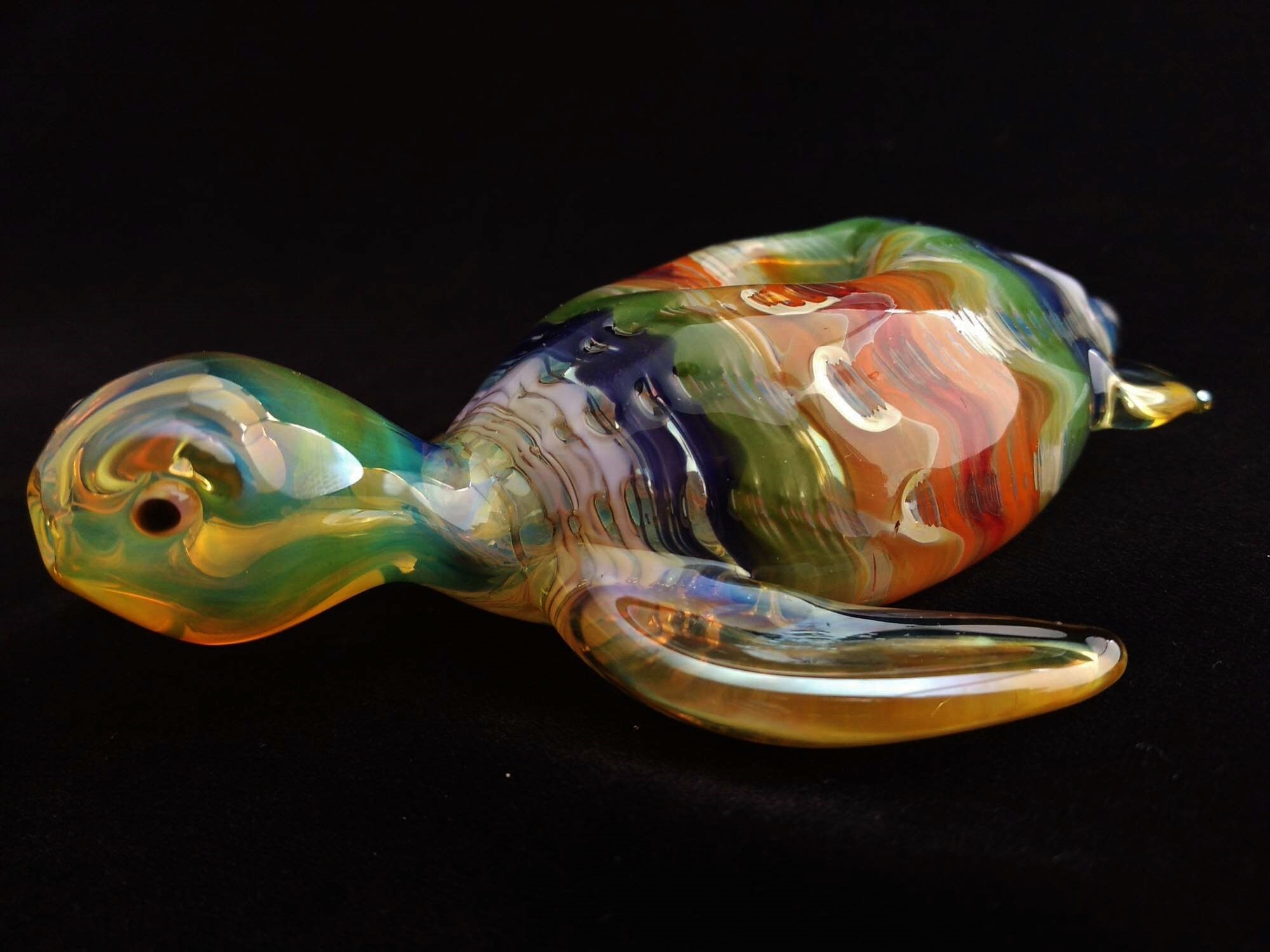 Colorful Sea Turtle Pipe | Rainbow Shell | Color Changing | Unique Gift ...