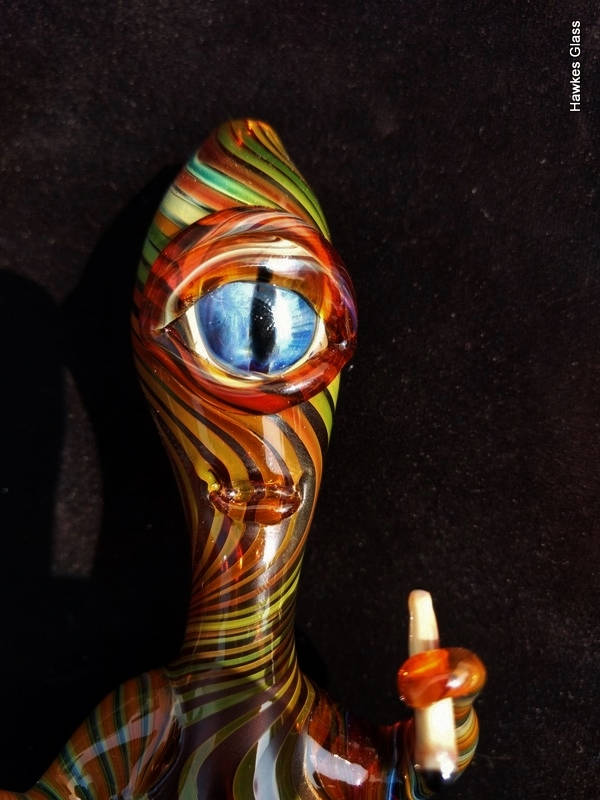 Glass Alien Pipe -Clearance- (Fumed Amber)