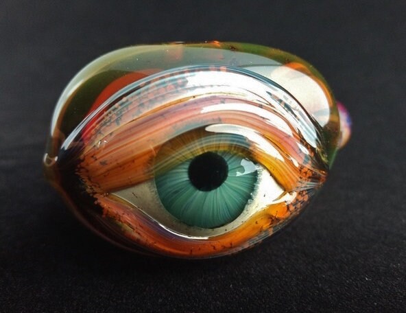 Glass Eye Pipe (Encased Amber) - SECOND, Glass Pipe, Glass Smoking Pipe ...