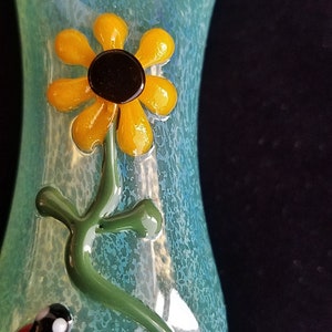 Glass Flower and Ladybug Pipe | Pretty Flower Bowl | Unique Glass Art ...