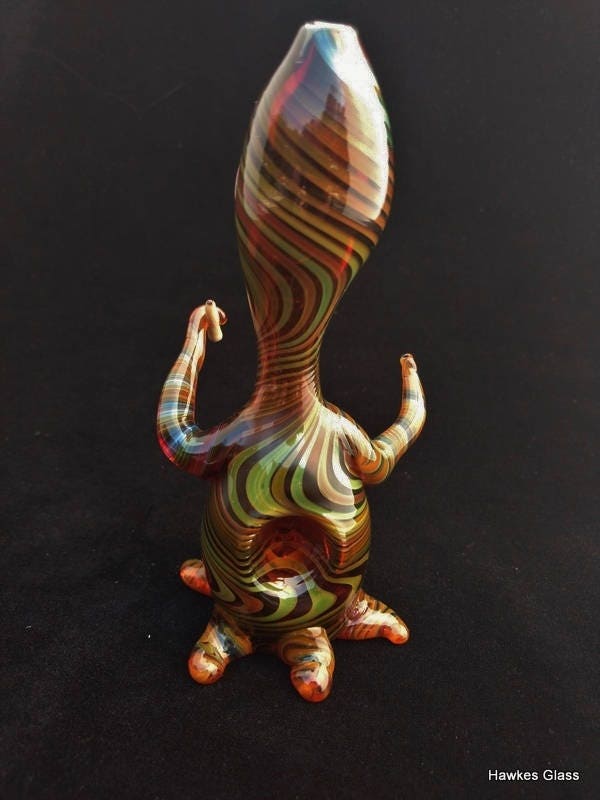 Glass Alien Pipe -Clearance- (Fumed Amber)