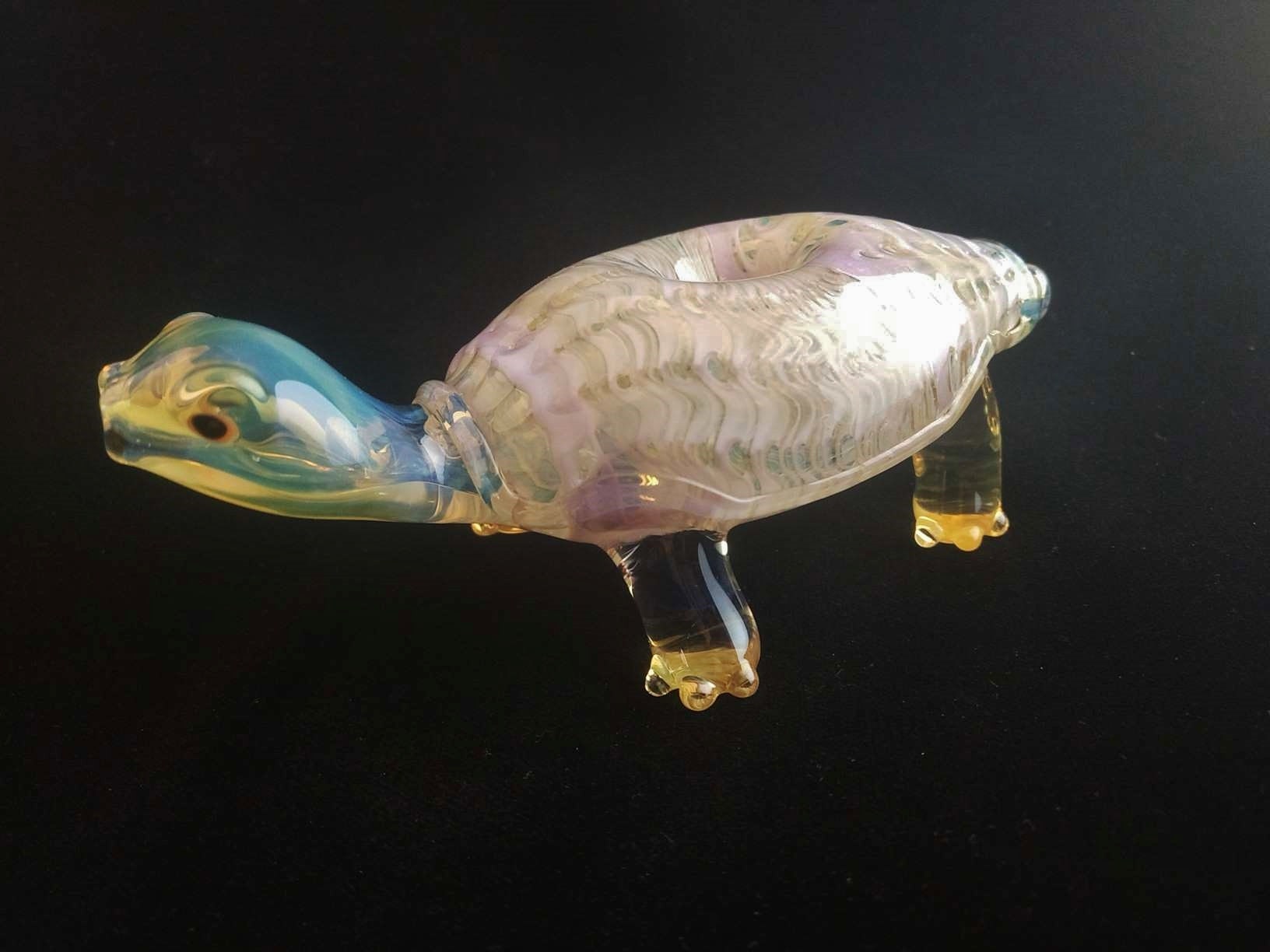 Colorful Glass Turtle Pipe | Color Changing Glass | Unique Glass Art ...