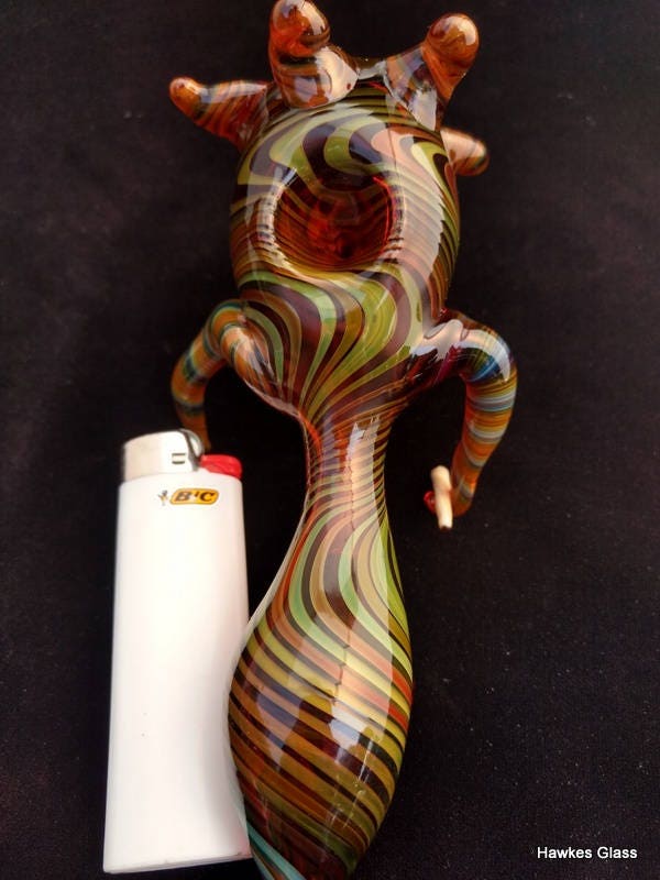 Glass Alien Pipe -Clearance- (Fumed Amber)