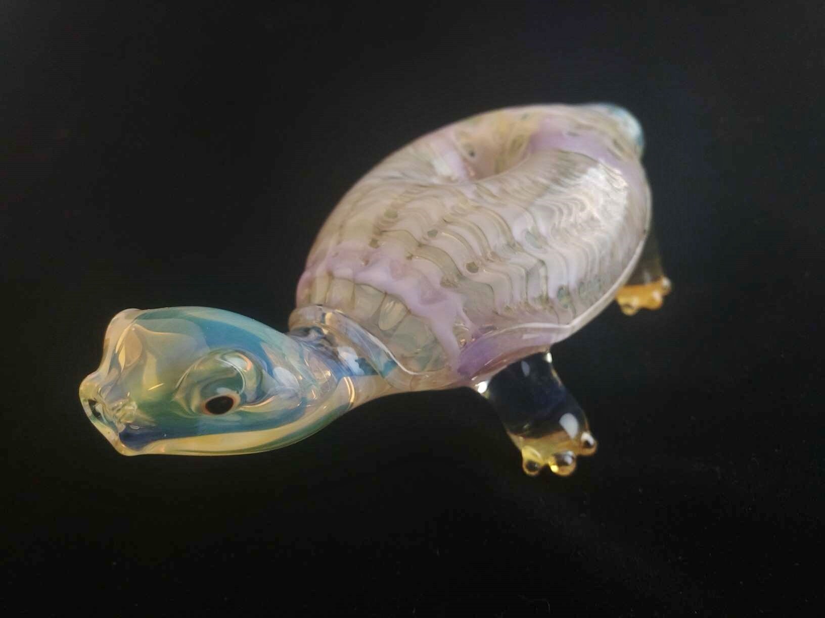 Colorful Glass Turtle Pipe | Color Changing Glass | Unique Glass Art ...