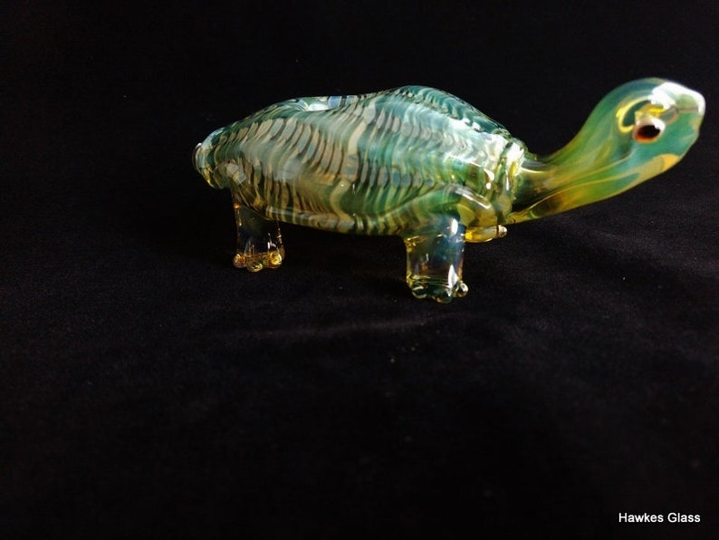 Color Changing Glass Turtle Pipe Sculpted Glass Art Bowl | Etsy