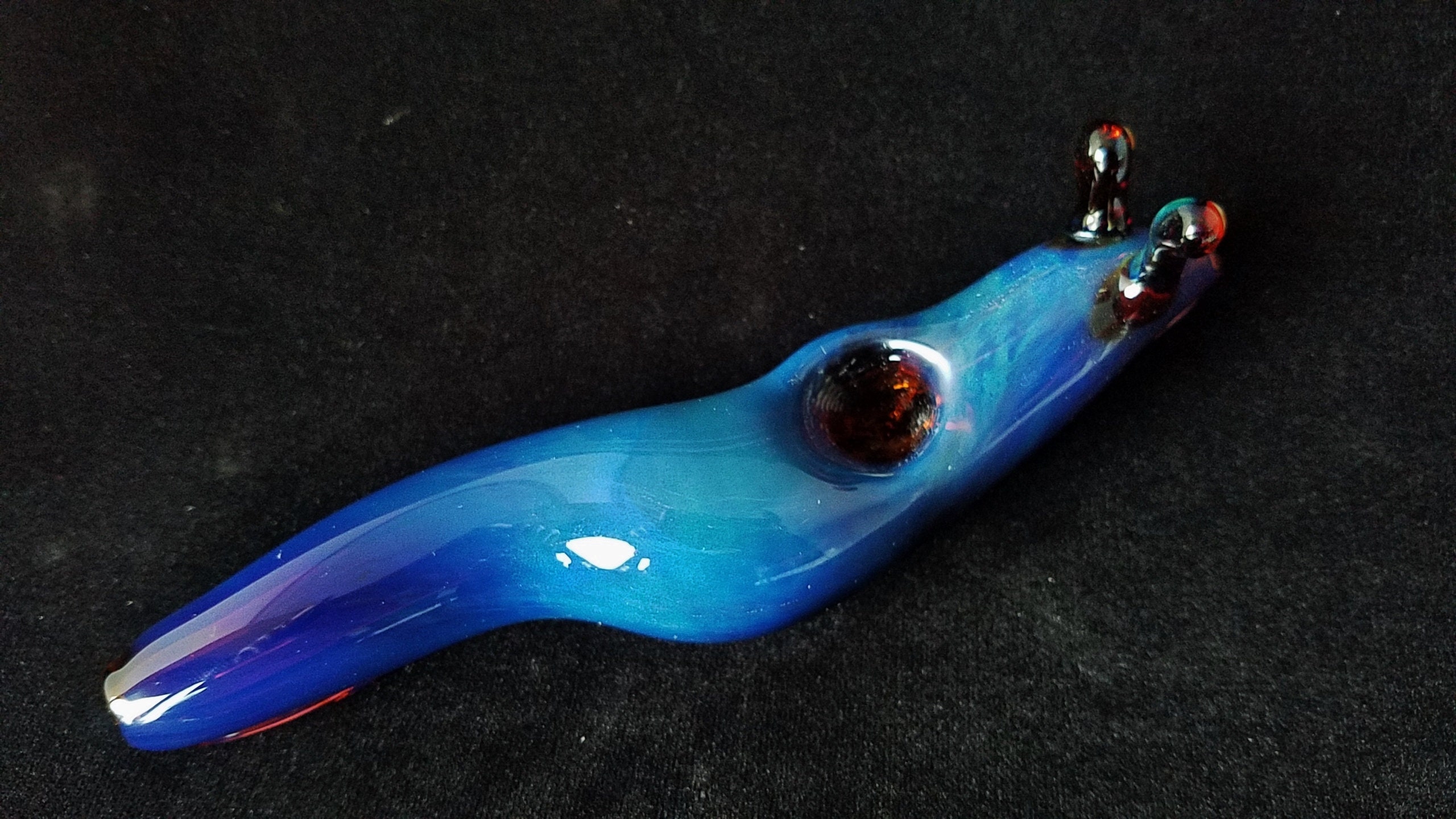 Glass Slug Pipe | Fumed Amber | Unique Functional Art | Fast Shipping
