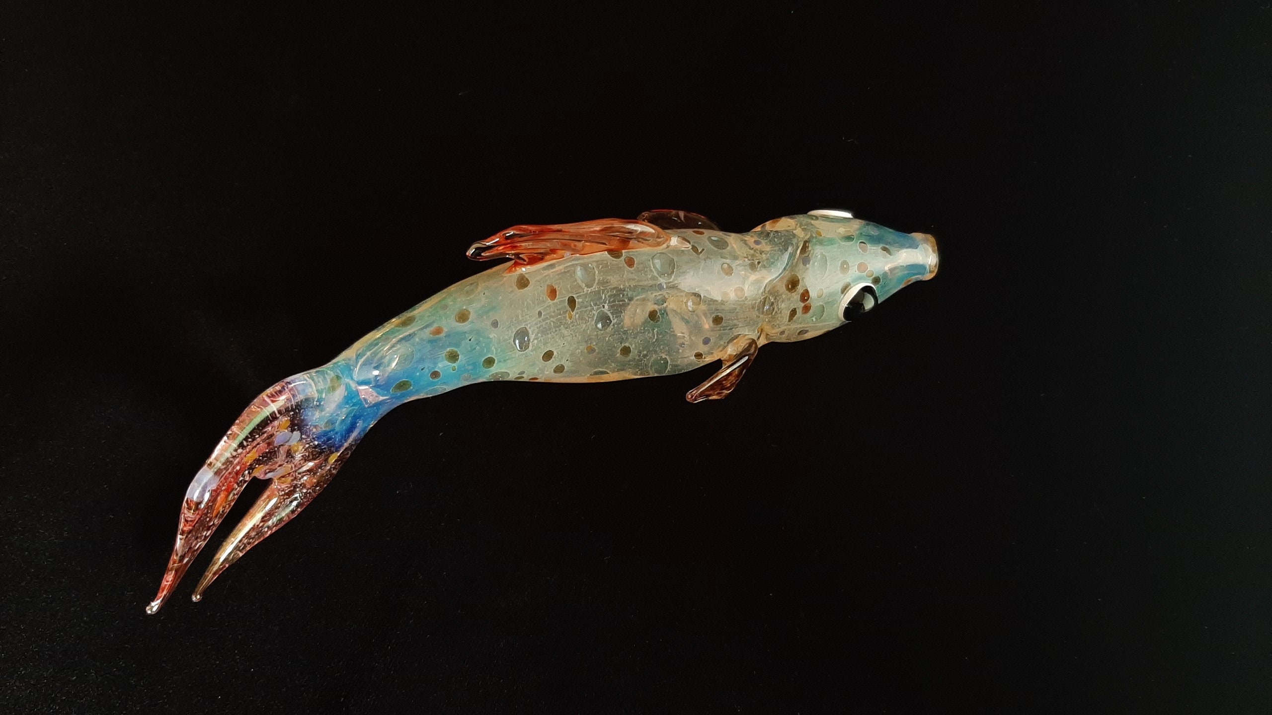 Glass Fish Pipe | Color Changing | Unique Sculpted Glass Art ...