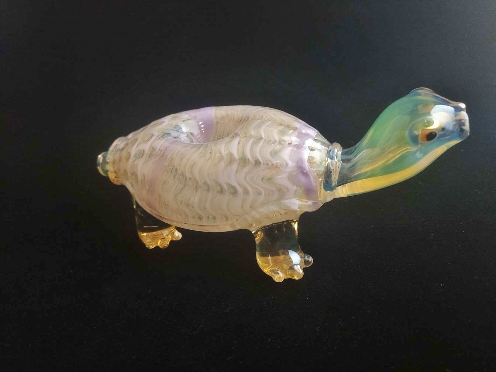 Colorful Glass Turtle Pipe | Color Changing Glass | Unique Glass Art ...