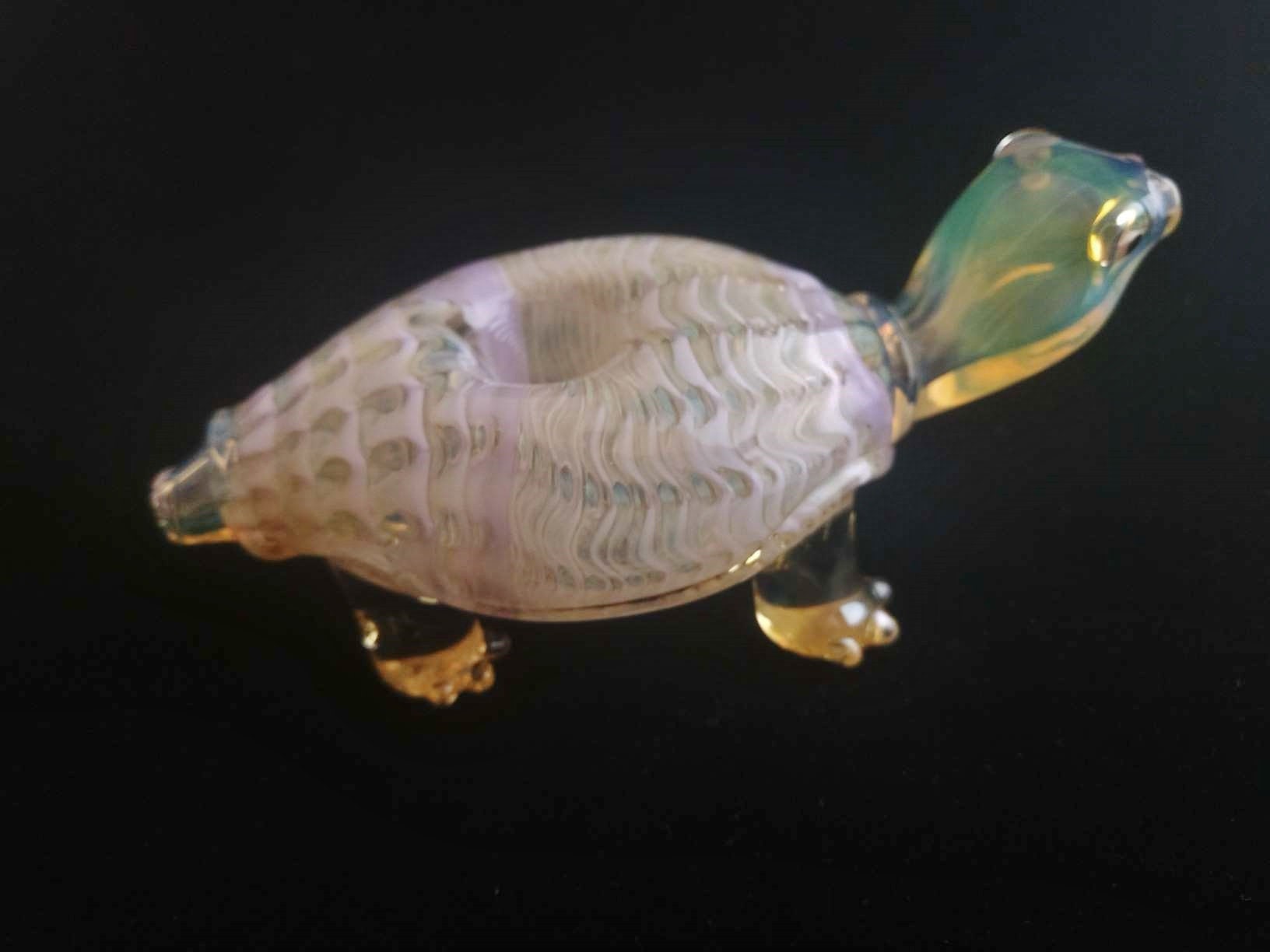 Colorful Glass Turtle Pipe | Color Changing Glass | Unique Glass Art ...