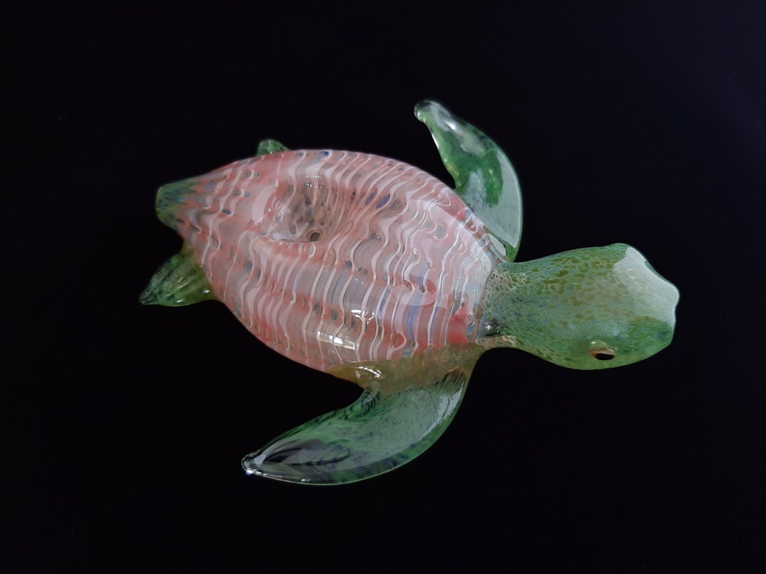 Colorful Sea Turtle Pipe | Pink Version | Color Changing | Unique Gift ...