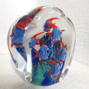 Art Glass Paperweight Coral Reef Fish Aquarium - Etsy