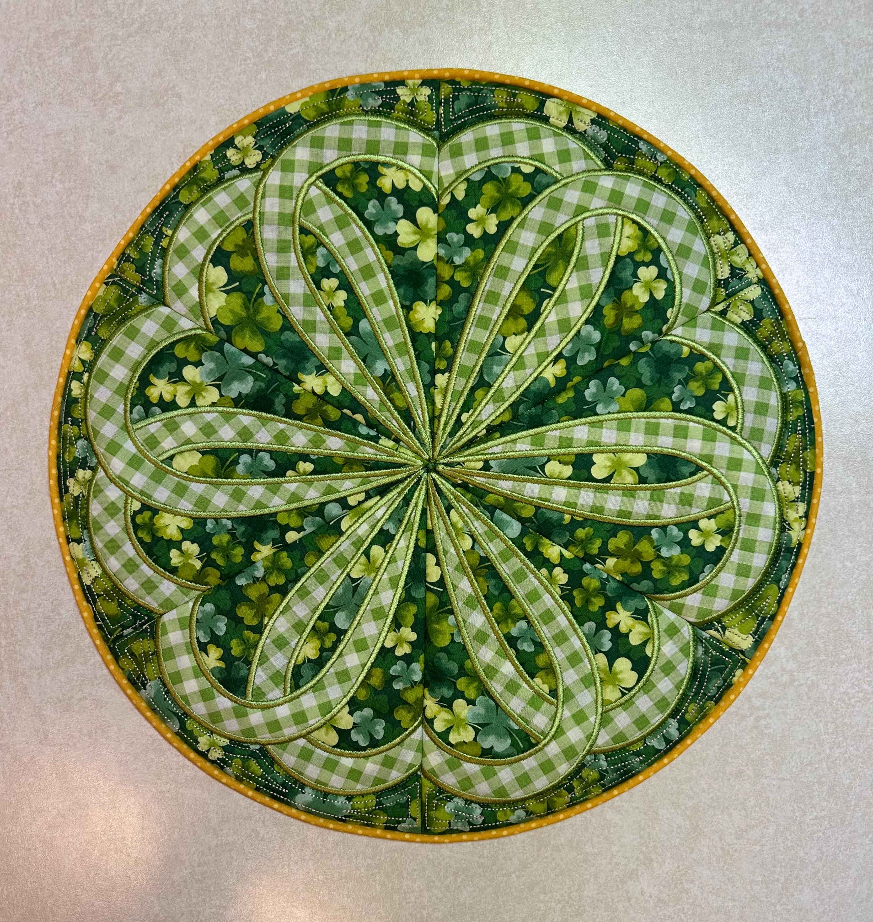 Round Irish Celtic Heart Table Topper, Quilted Runner, St Pat's Holiday ...