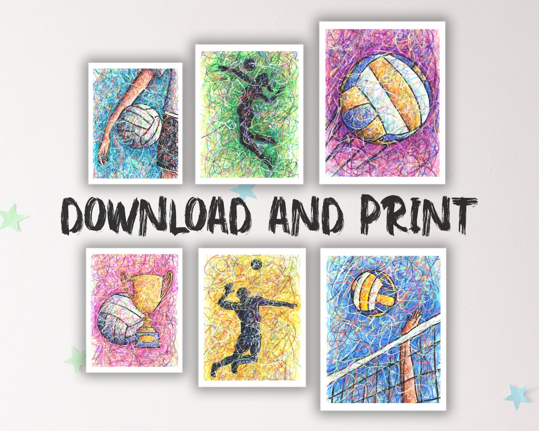 Volleyball Printable Art Volleyball Wall Art Volleyball - Etsy