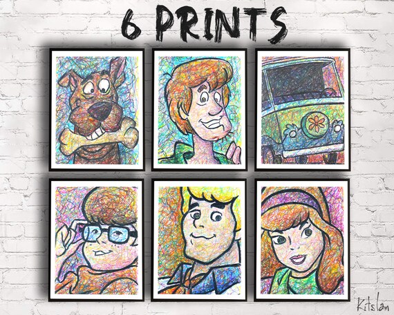 SCOOBY DOO 6 PRINTS Art Collection Scooby Doo Art Print | Etsy