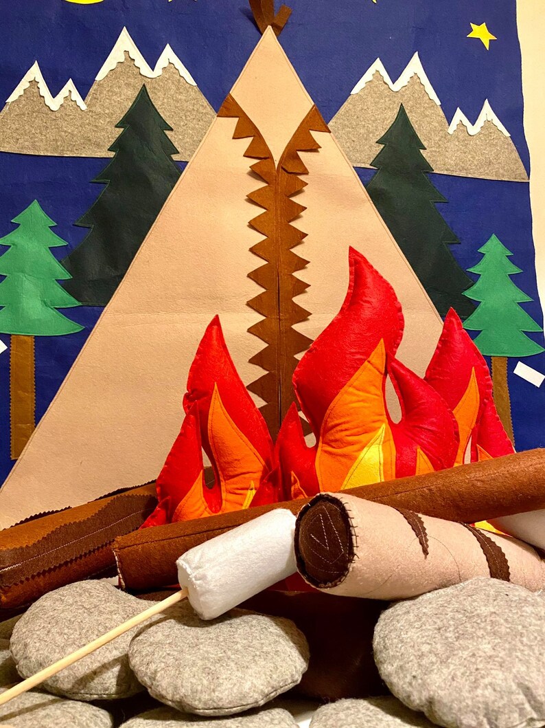 Felt Campfire SET Felt Toys Camping Decor Kids Playroom - Etsy
