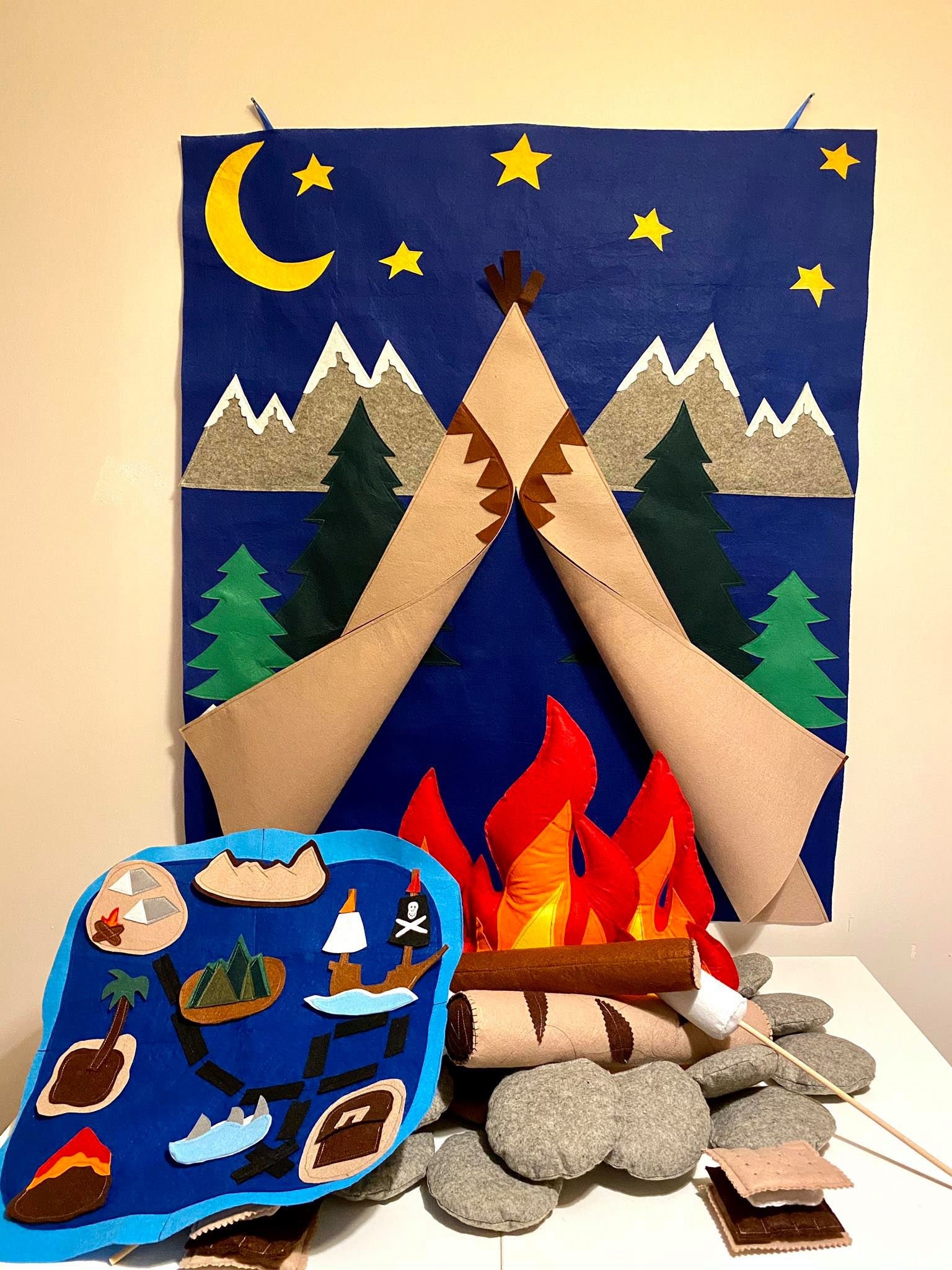Felt Campfire SET Felt Toys Camping Decor Pretend | Etsy
