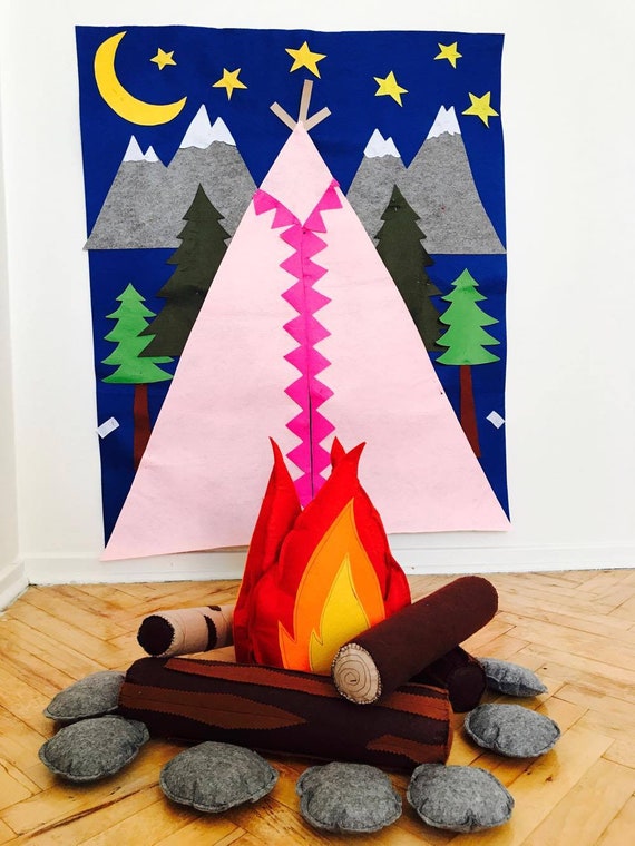 Felt Campfire Background Camp Decor Felt Toys Camper | Etsy