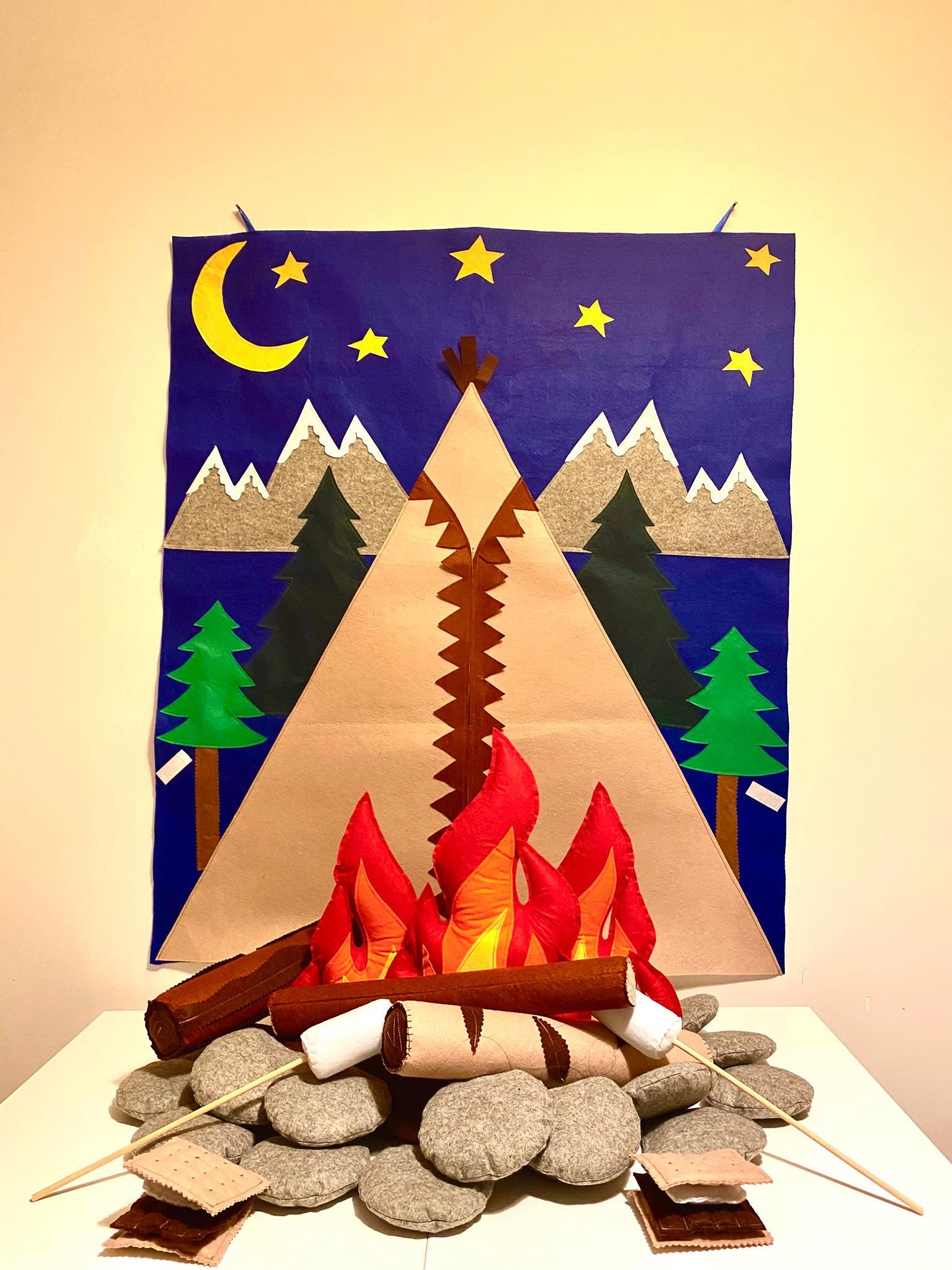 Felt Campfire SET Felt Toys Camping Decor Pretend | Etsy