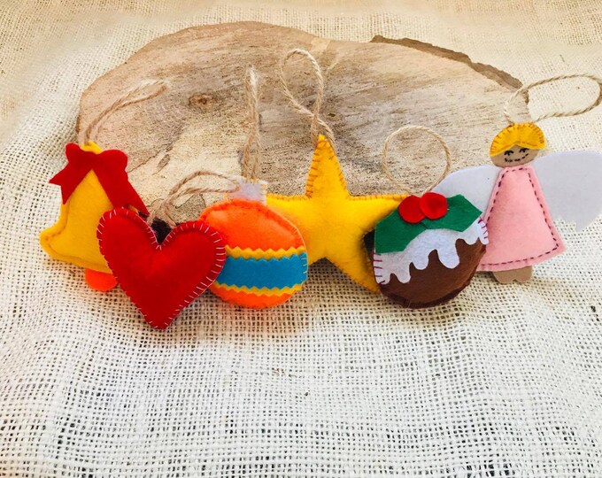 Felt Christmas Ornament Set,felt Advent Calendar Ornaments,felt ...