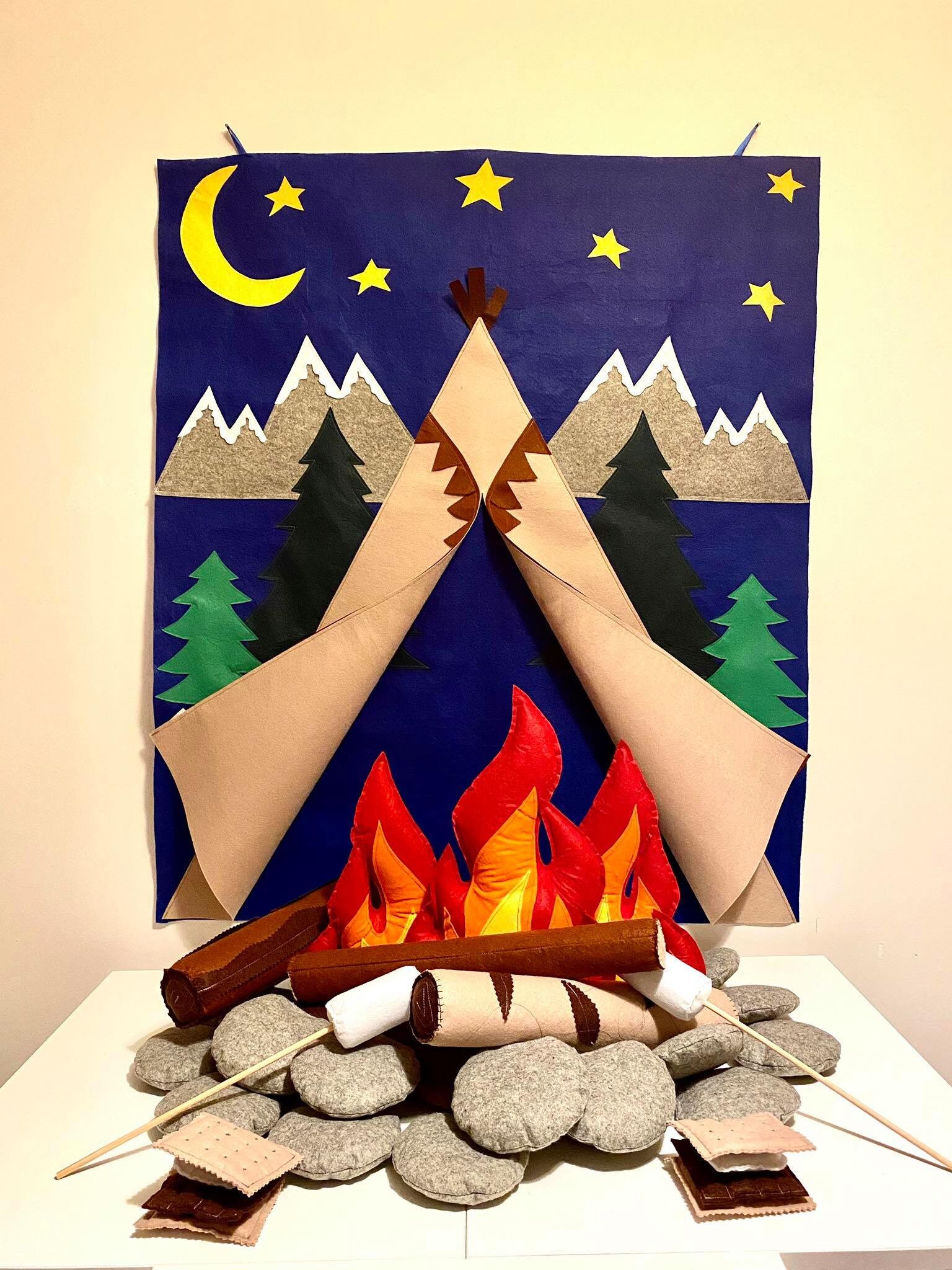 Felt Campfire SET Felt Toys Camping Decor Kids Playroom - Etsy