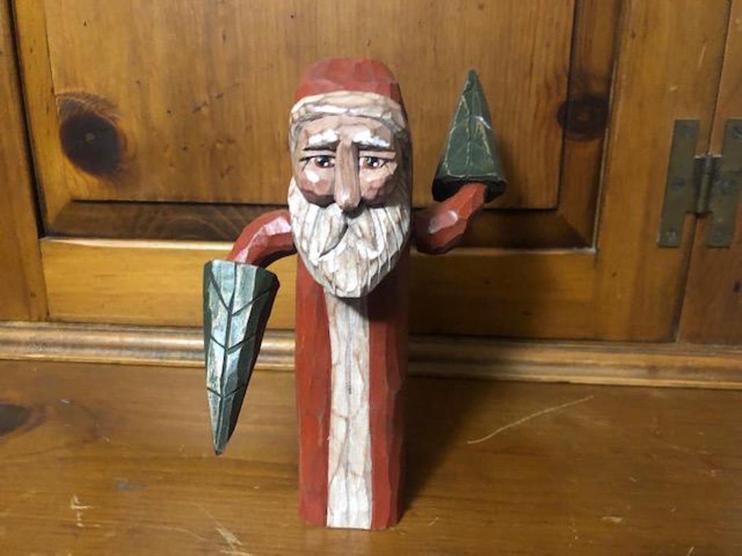 Wooden Santa With Spinning Hands - Etsy