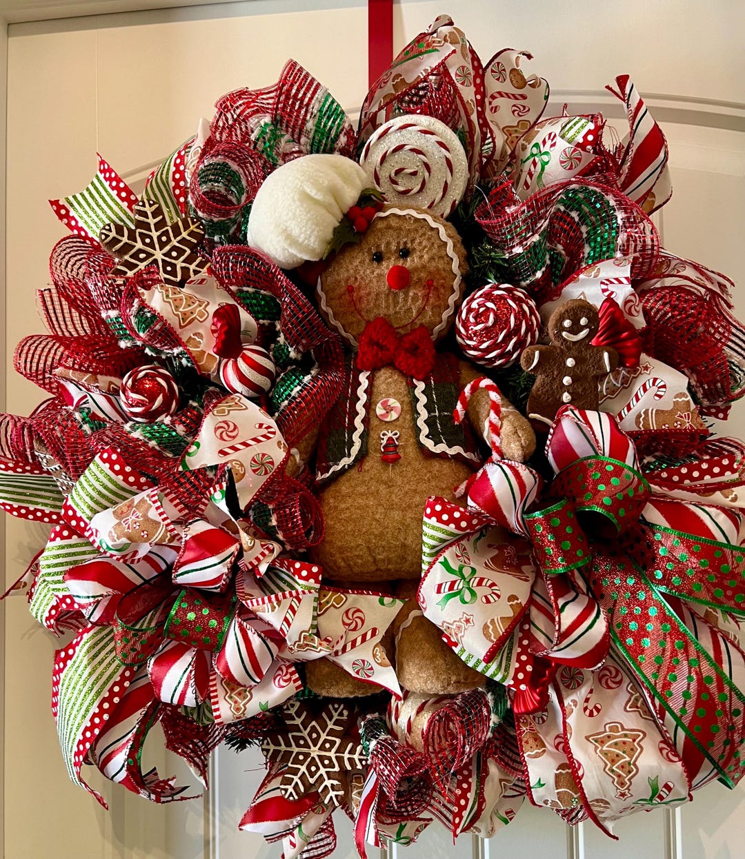 Gingerbread Wreath, Holiday Wreath, Christmas Wreath, Front Door Wreath ...