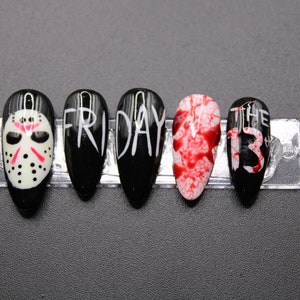 Friday the 13th Inspired Press on Nails | Luxury Nails | Halloween ...