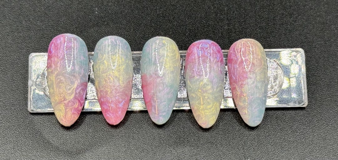 Spring Pearl Press on Nails | APRES GEL-X | Pastel Nails | Luxury Nails ...