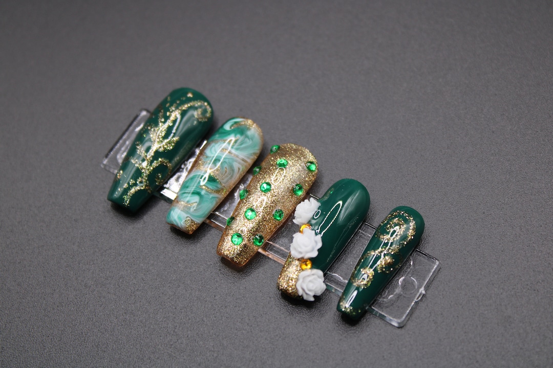 Tamlin Inspired Press on Nails | APRES GEL-X | Spring Court | Luxury ...
