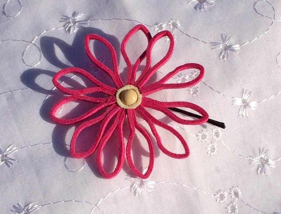 Sweet Suede Flower Hair Accessories - Etsy