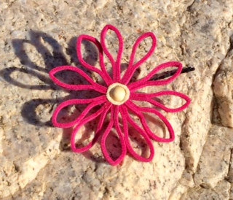 Sweet Suede Flower Hair Accessories - Etsy