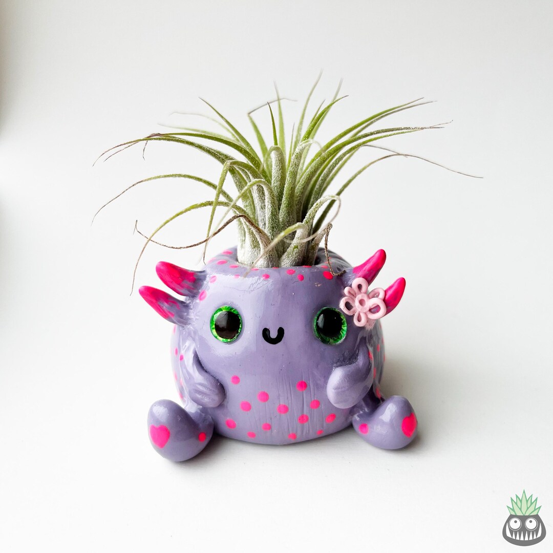 Beastie Buds 108 is a Cute Axolotl Inspires Purple Monster Air Plant ...