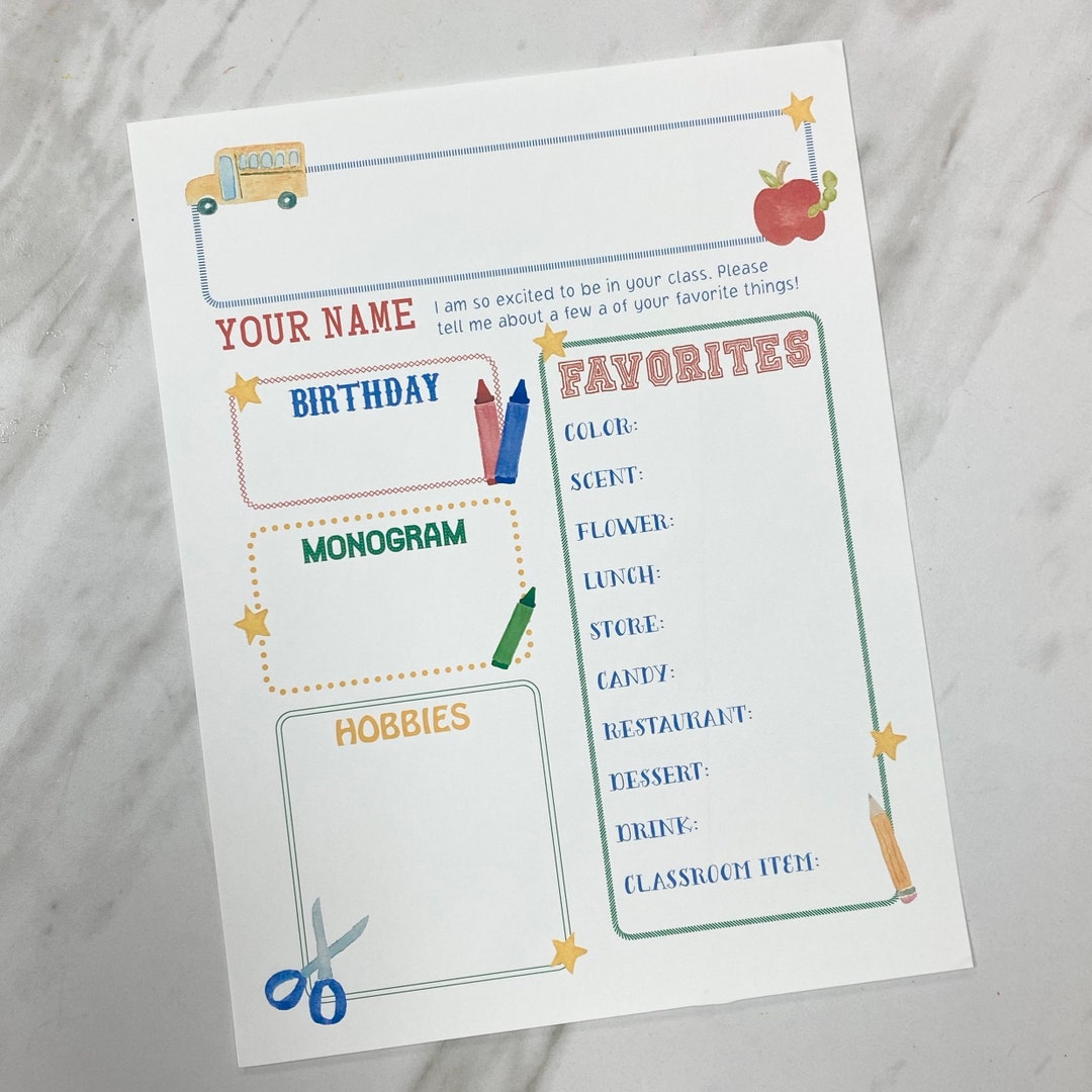 Teacher's Favorite Things PDF Download - Etsy