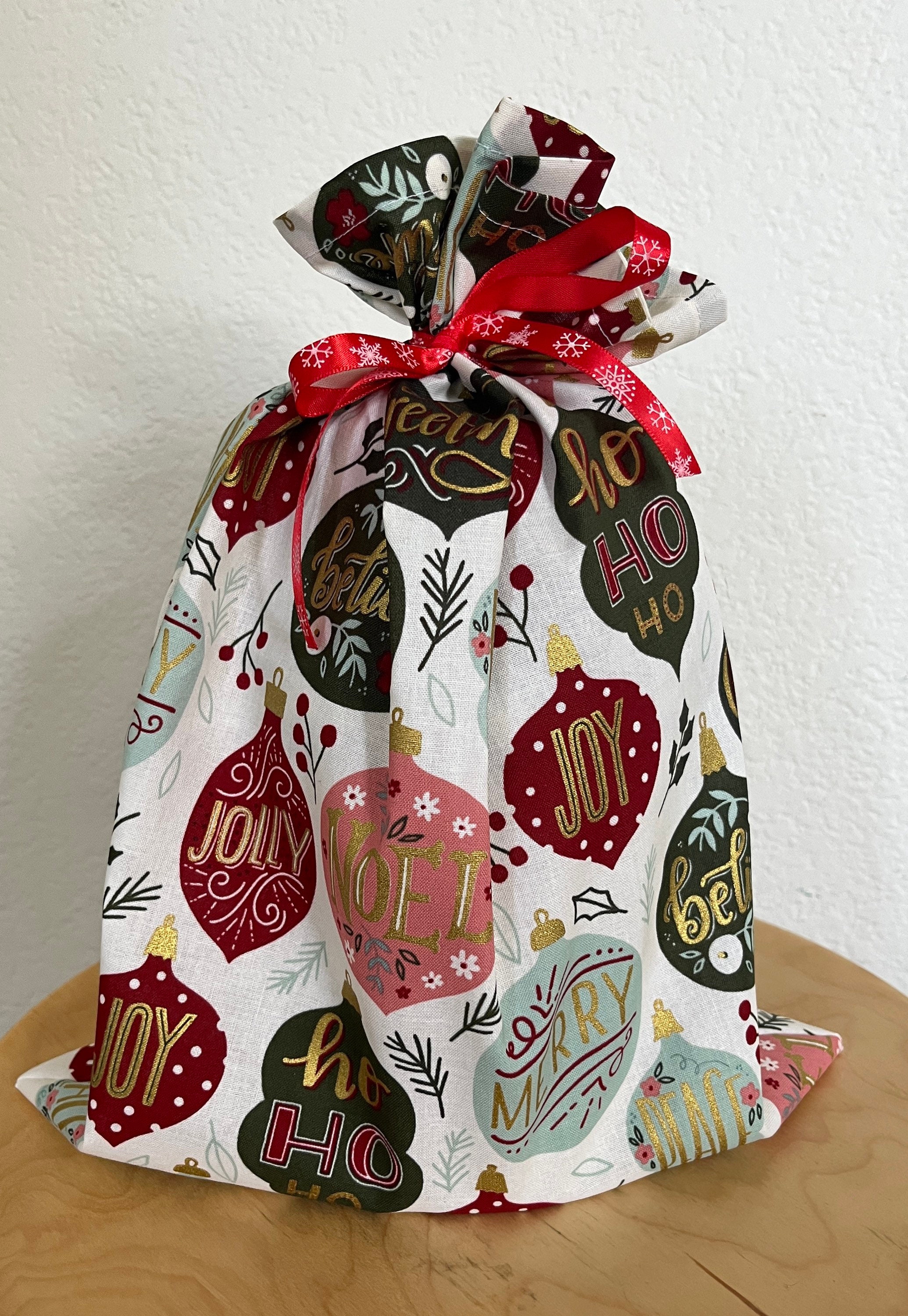 Reusable Gift Bag, Sustainable Gift Wrap, Fabric Gift Bag, Wine Bag ...