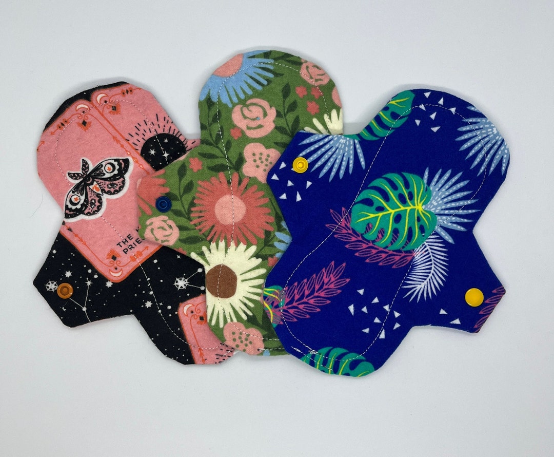 Cotton Eco-friendly Reusable Panty Liners, Reusable Menstrual Pads for ...