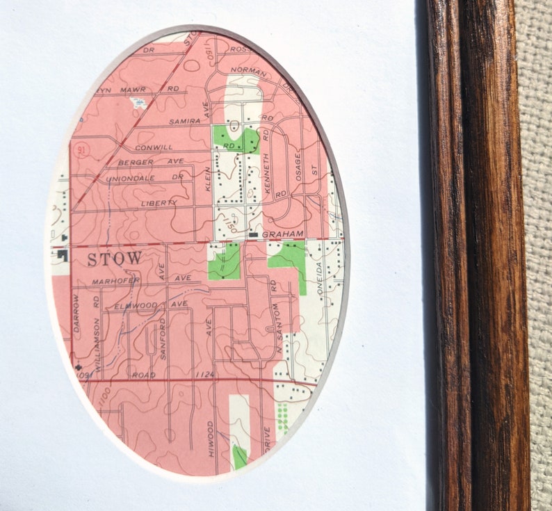 STOW OH: Vintage Map Showing the Topography of STOW Ohio - Etsy