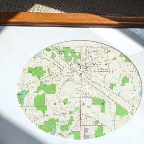 HUDSON OH: Vintage Map showing the topography of Hudson OH | Etsy