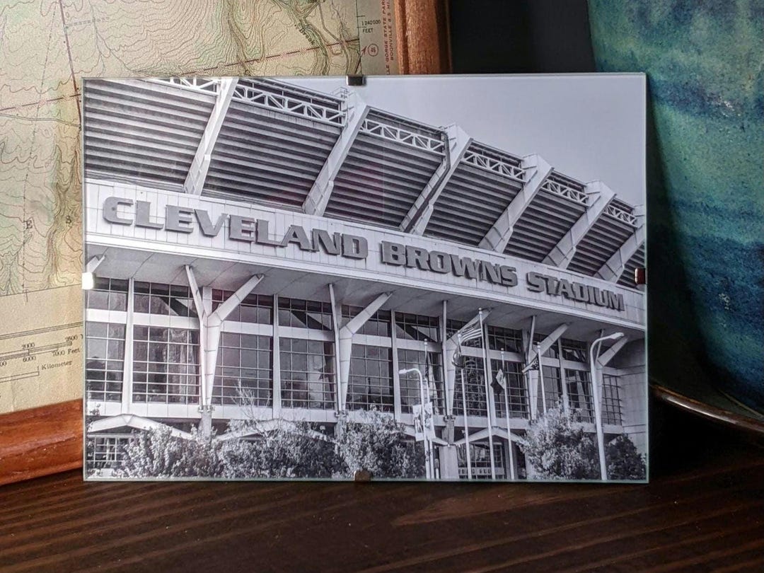 Cleveland Browns Stadium, 5x7 Floating Glass Frame, Cleveland Ohio, NFL ...