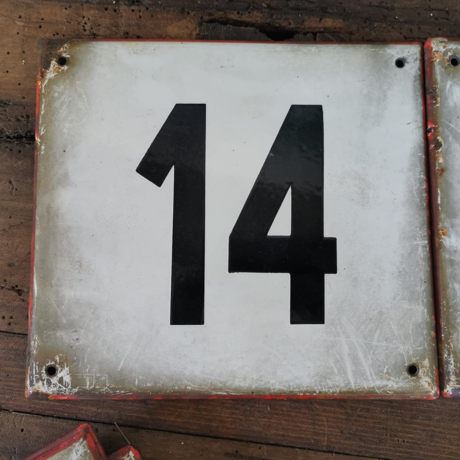 House Number Badge Door Fitting, Sign Number 14 Fourteen, Vintage Decor ...