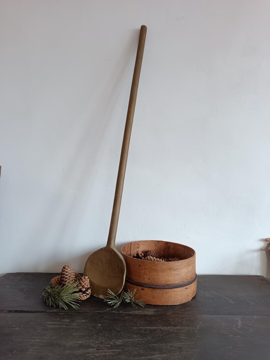 Antique 1800s Handcrafted Wooden Goulash Spoon for Large Cauldrons ...