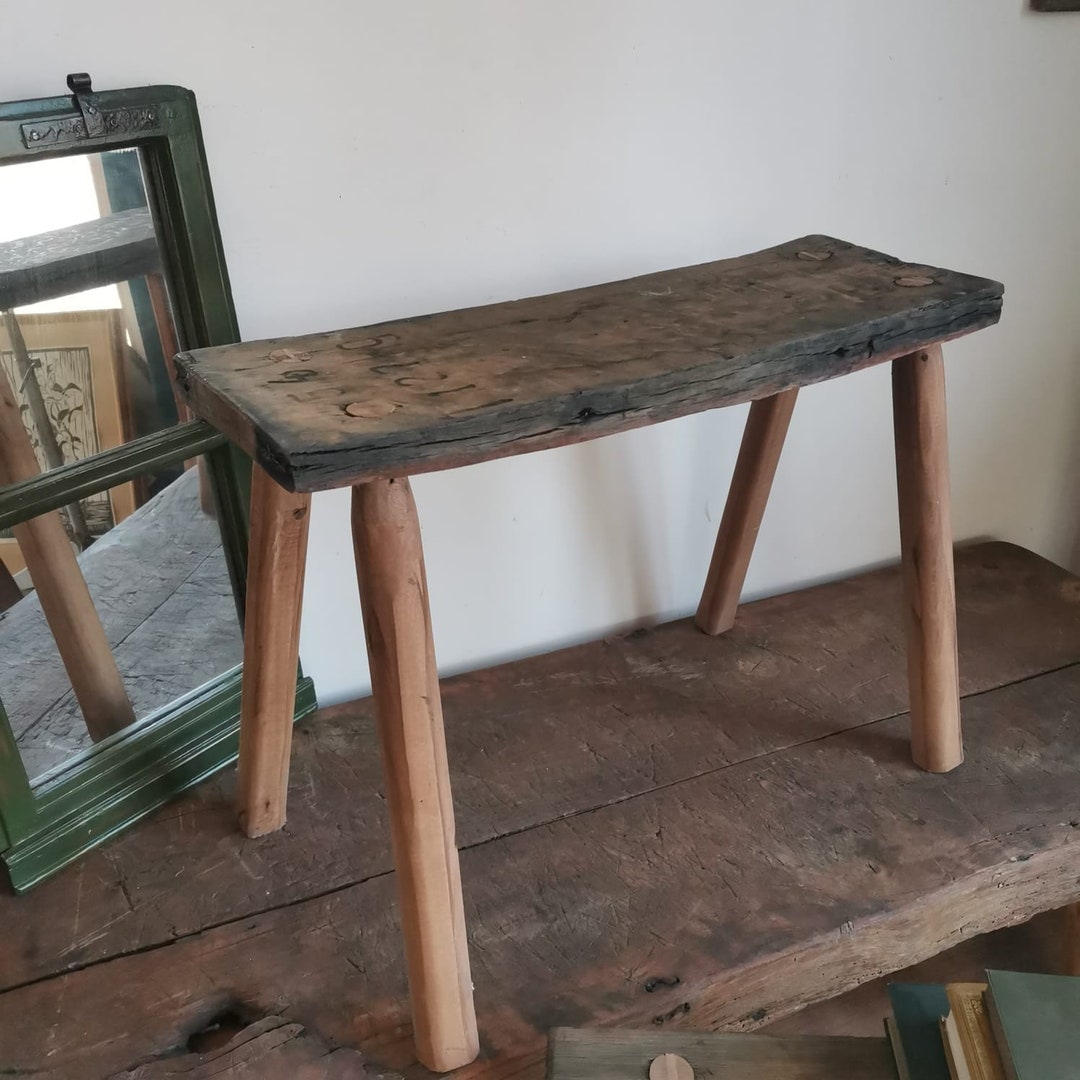 Vintage Rustic Antique Parlour Table – Handmade Hardwood Display Bench ...
