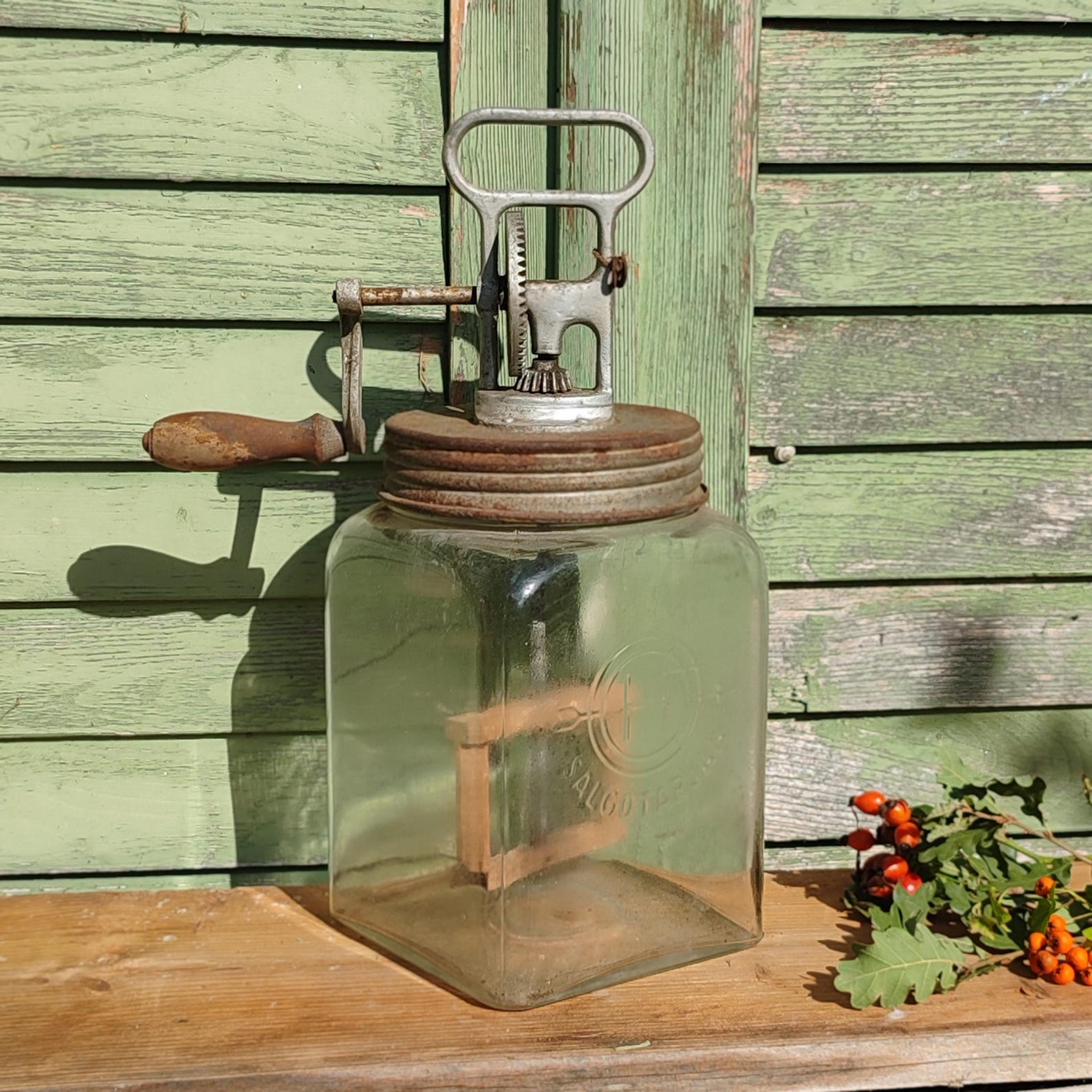 Large Glass Butter Churn Rustic Living, Butter Churn, Kitchen Decor ...