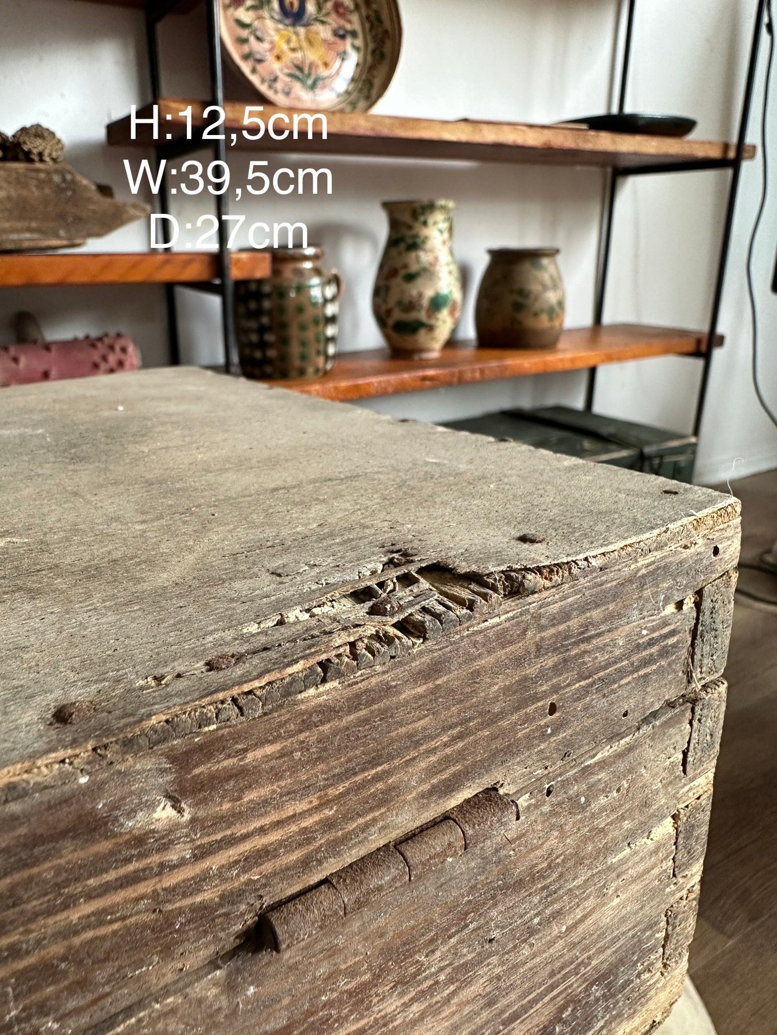 Antique Rustic Wooden Tool Trunk or Painters Storage Box, Gnarly Shabby ...