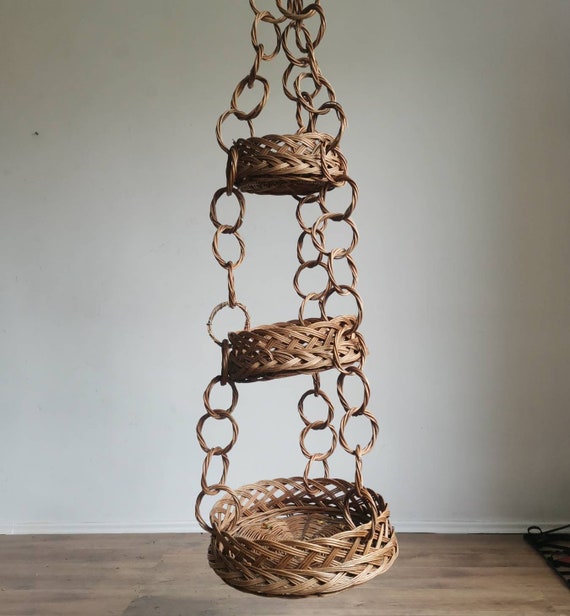 Huge Vintage Rustic Hanging Baskets Tiered Layered Hand - Etsy