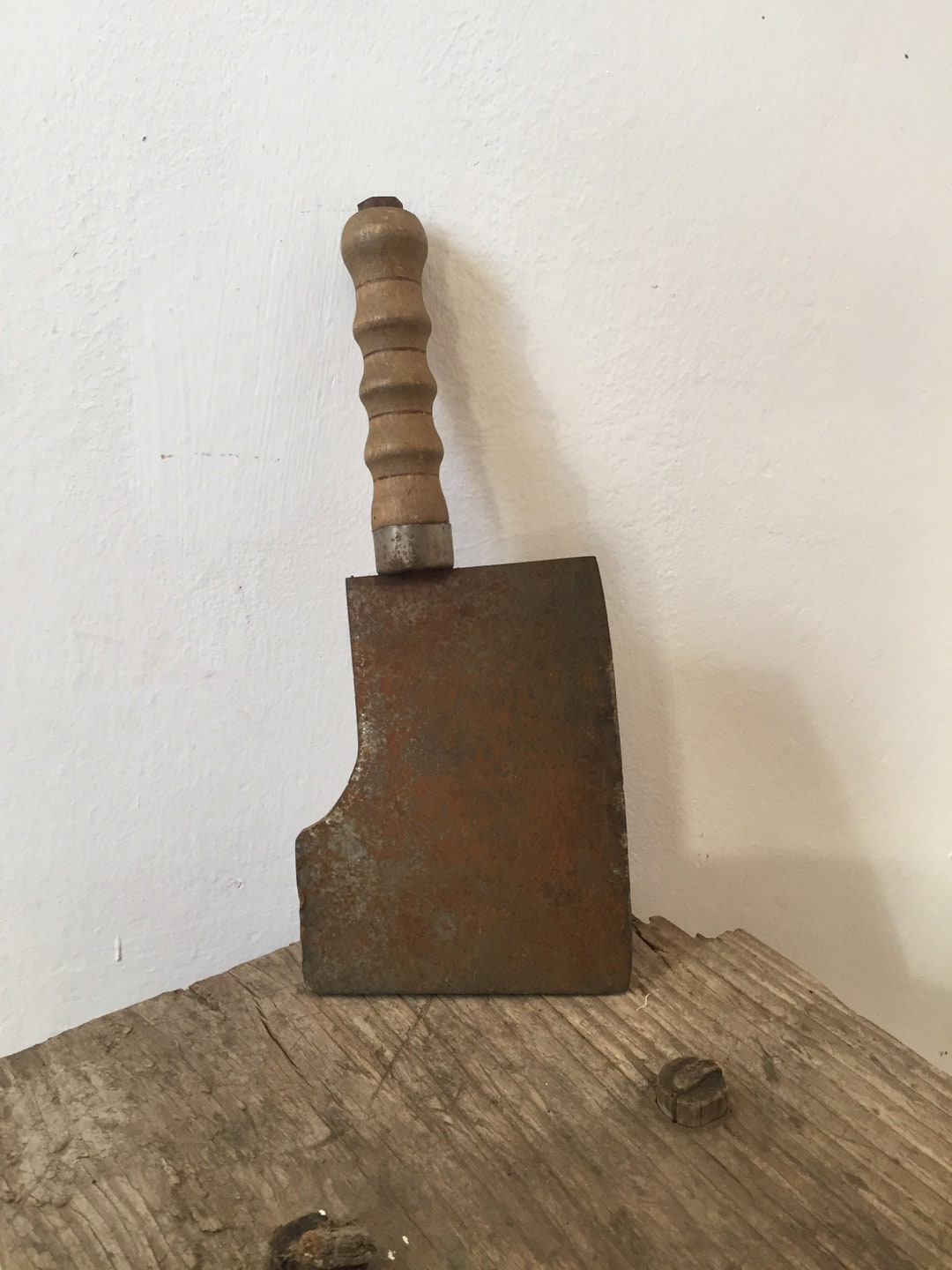 Chopper Hand Forged Big Primitive CLEAVER Knife Meat & Veg OLD Rustic ...