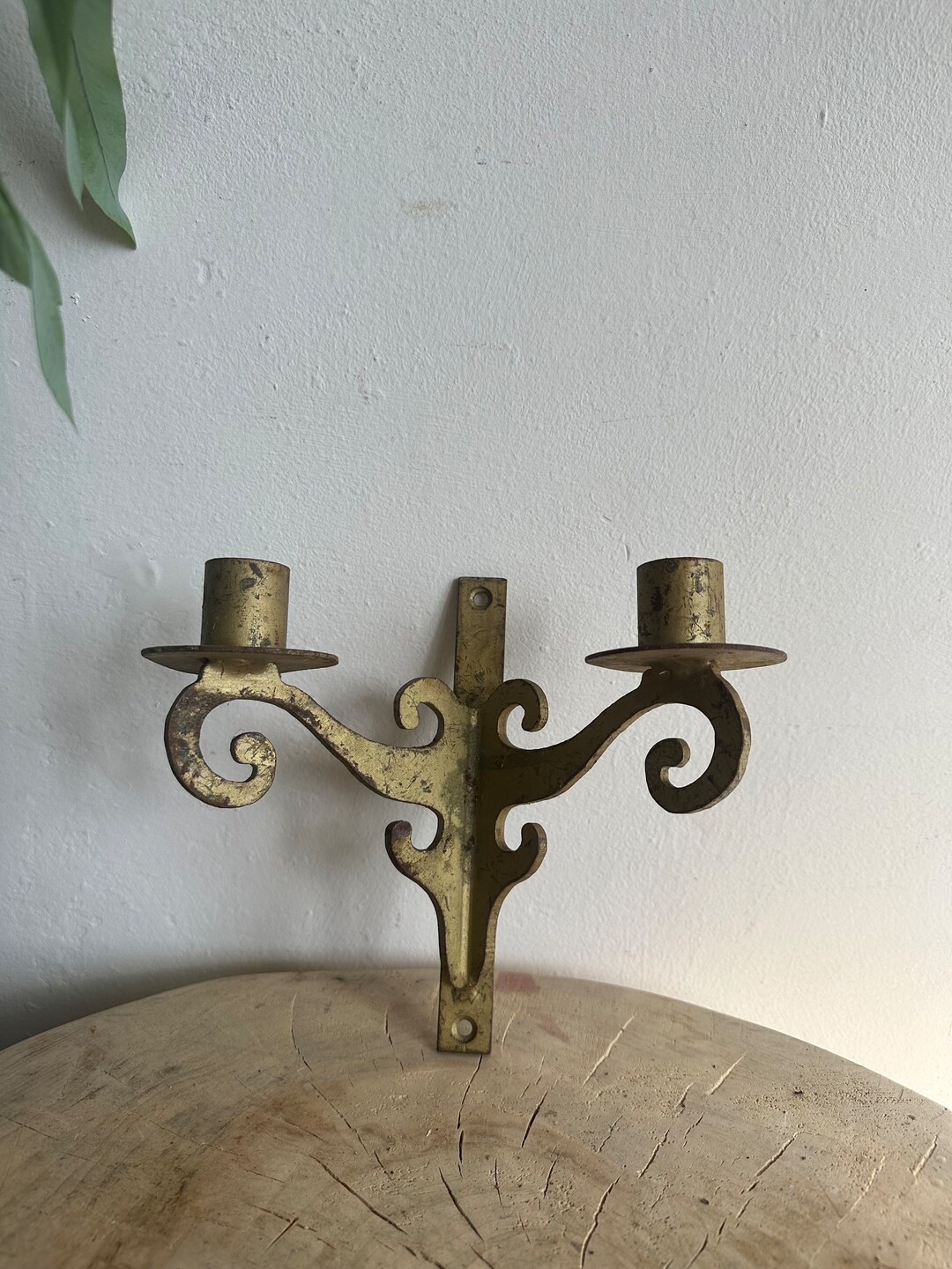 Twin Wall Mounted Candelabra Baroque Rustic Metal Wall Light Sconce ...