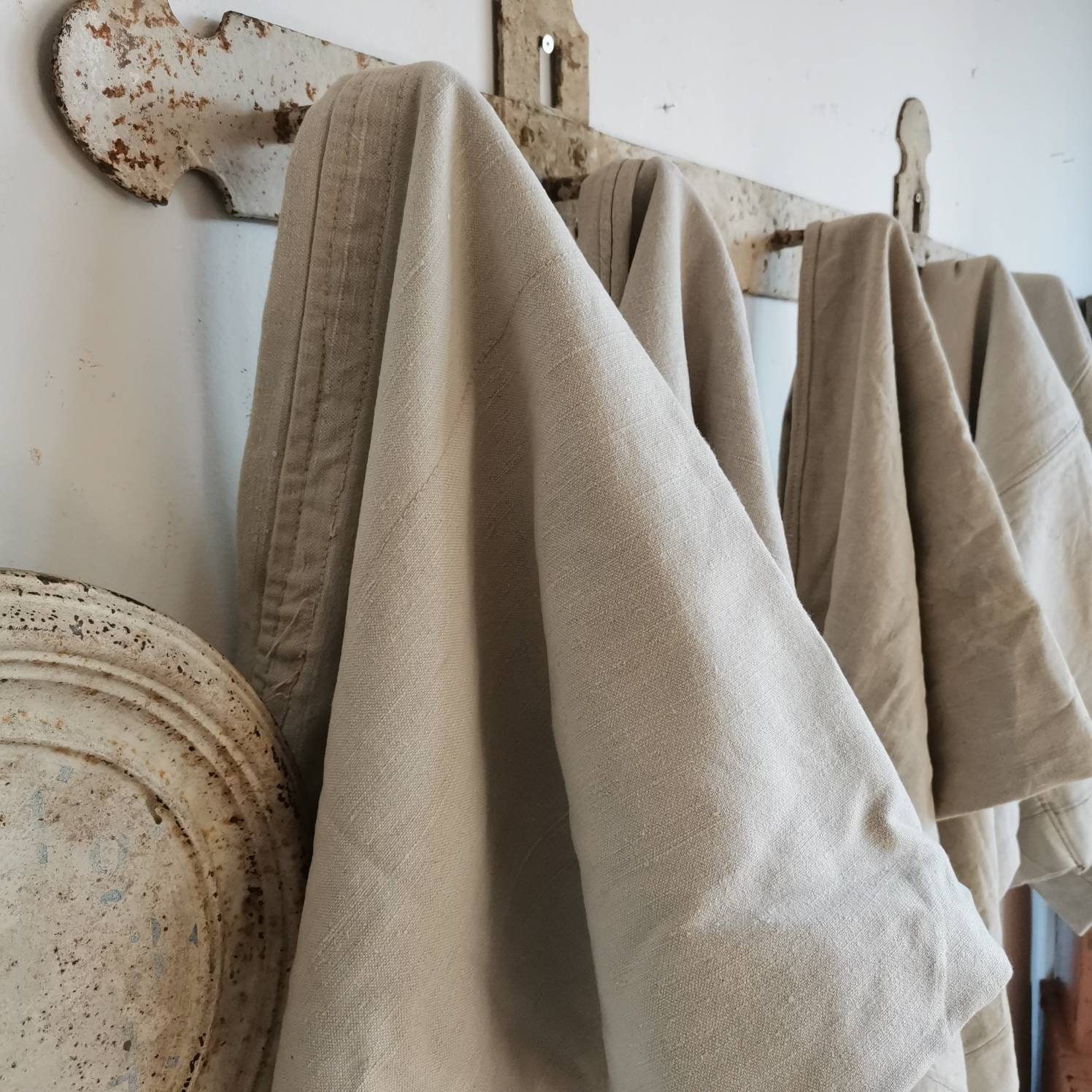 BIG OLD Linen SACK Hemp Flax Railway Transportation Eastern Europe Up ...